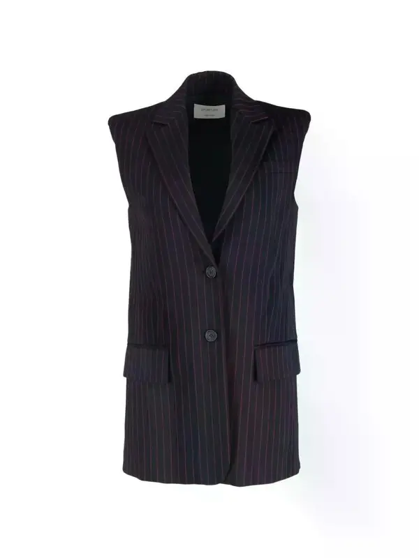 Max Mara Pinstripe Sleeveless Blazer