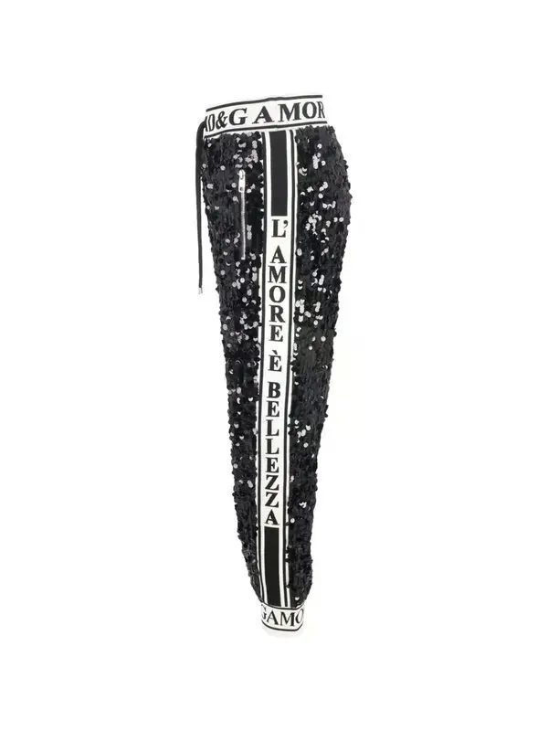 Dolce & Gabbana Sequin-embellished Trousers - Black