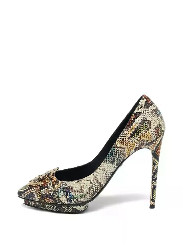 Roberto Cavalli Python-embossed Platform Pumps