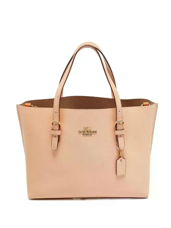 COACH Mollie Leather Tote Bag With Adjustable Handles - Orange