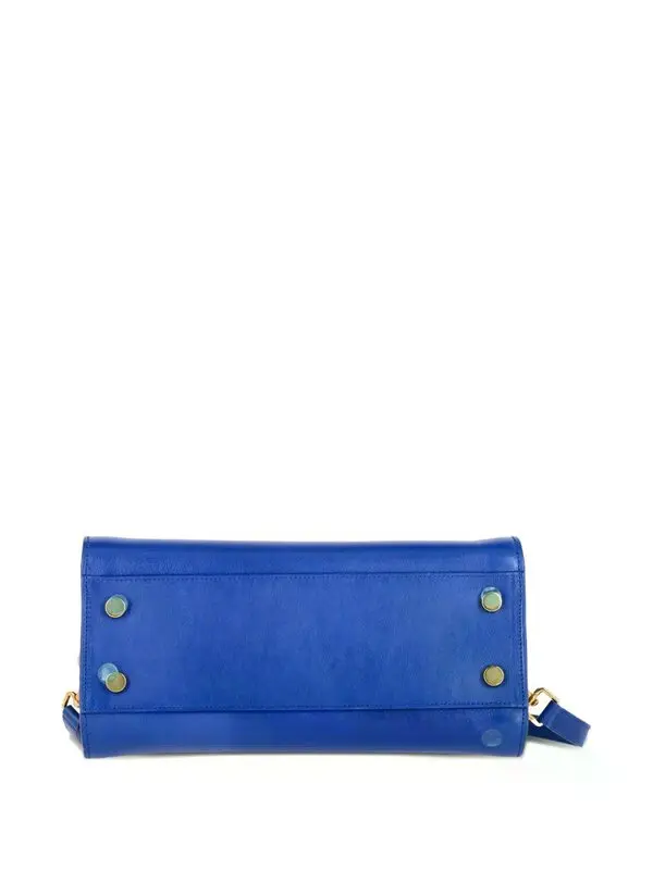 Saint Laurent Baby Cabas Monogram Leather Tote Bag - Blue