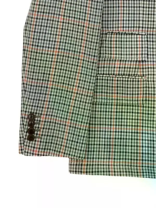 FORTELA Travel Double-breasted Plaid Blazer