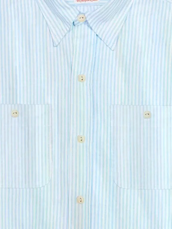 FORTELA Work Striped Patch-pocket Shirt - Blue