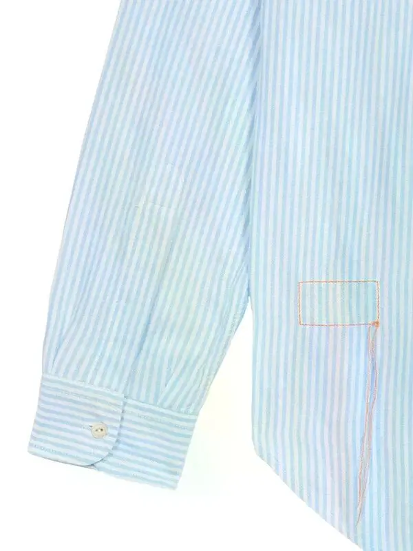 FORTELA Work Striped Patch-pocket Shirt - Blue