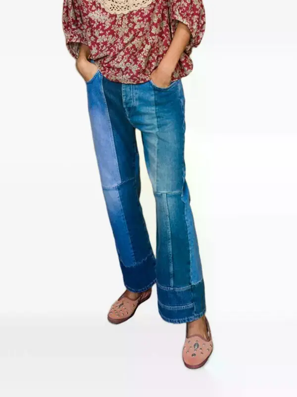 FORTELA Patchwork Flared Jeans