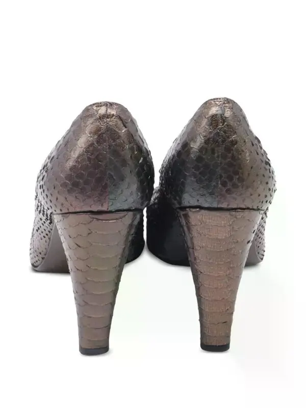 STUART WEITZMAN Snake-effect Peep-toe Pumps