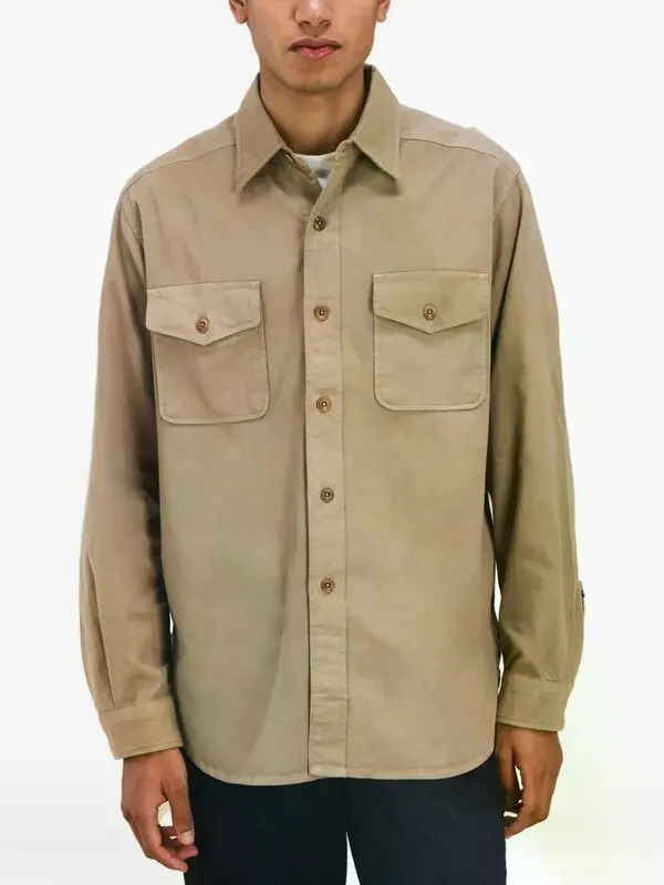 FORTELA Cpo Buttoned Pockets Shirt - Neutrals