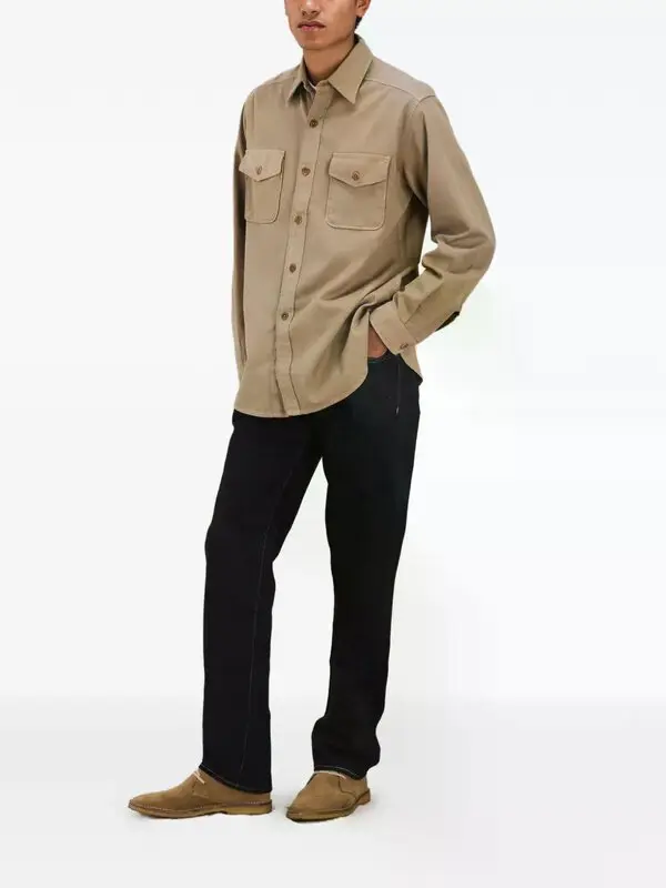 FORTELA Cpo Buttoned Pockets Shirt - Neutrals