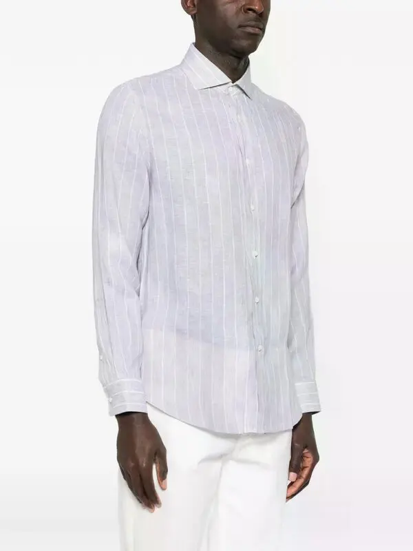 Brunello Cucinelli Striped Shirt - Grey