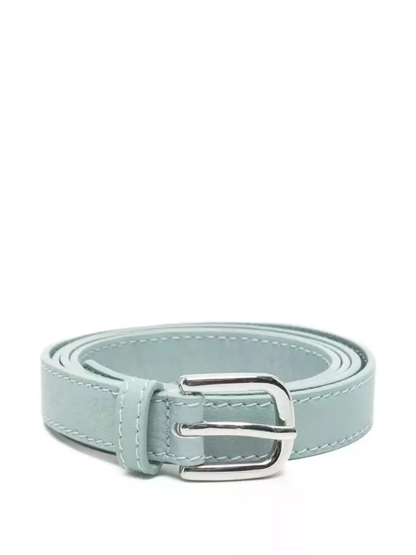 Eleventy Leather Belt With Metal Buckle - Blue
