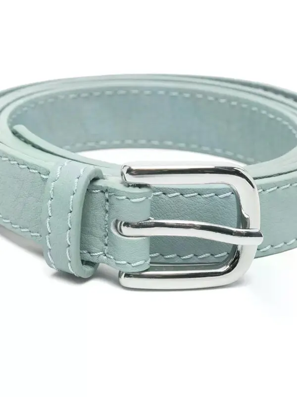 Eleventy Leather Belt With Metal Buckle - Blue