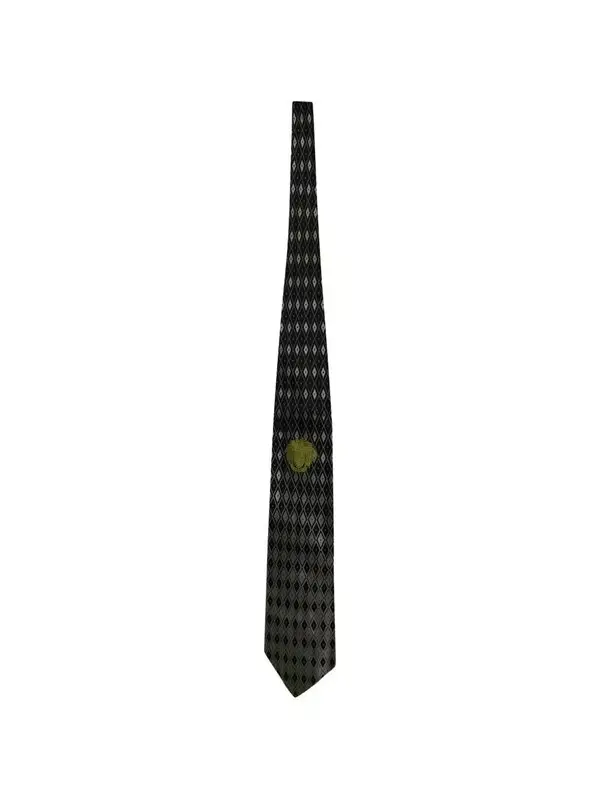 Versace Geometric Silk Tie - Black