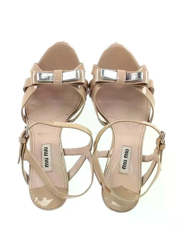 Miu Miu Bow-detail Crystal Ankle-strap Heeled Sandals
