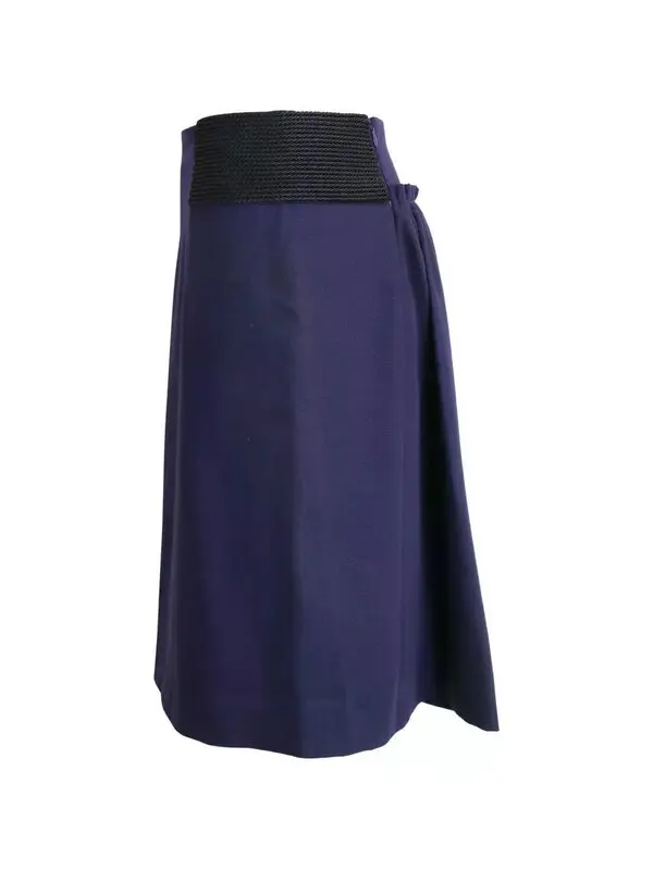 Alberta Ferretti Pleated Elasticated Midi Skirt