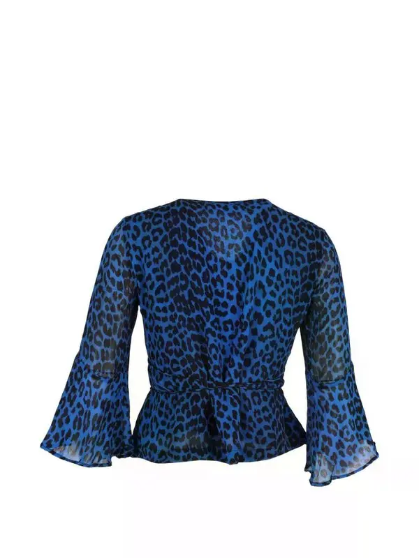 GANNI Animal-print Wrap Blouse