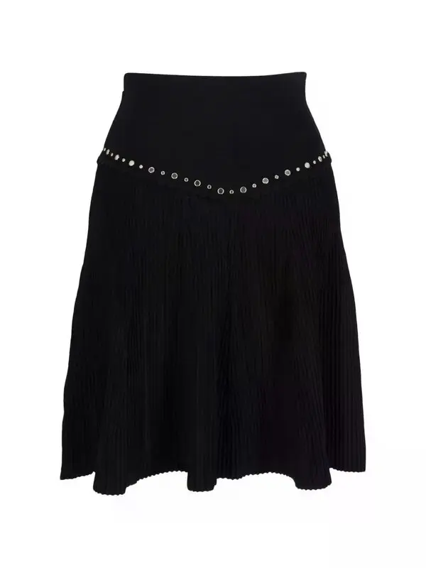 Sandro Ribbed Flared Skirt
