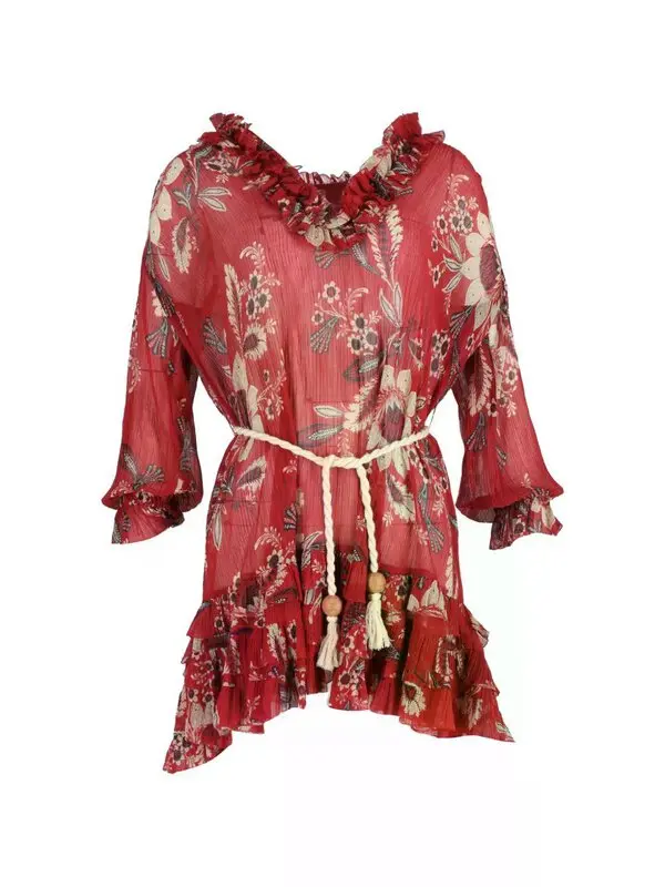 Zimmermann Floral-print Ruffled Mini Dress
