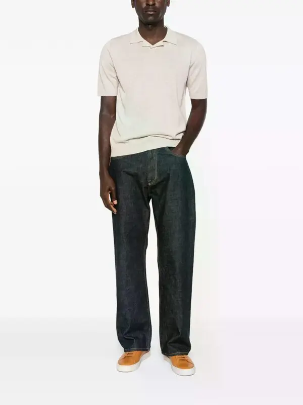 Eleventy Short-sleeved Polo-neck T-shirt - Neutrals