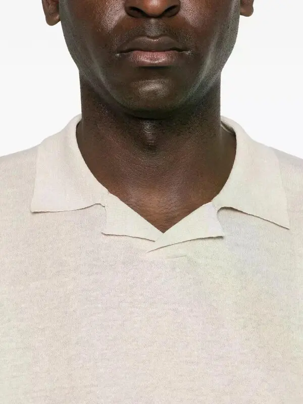 Eleventy Short-sleeved Polo-neck T-shirt - Neutrals