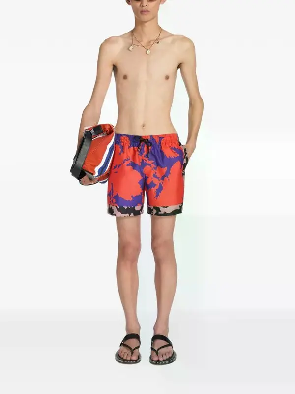 Dries Van Noten Printed Swim Shorts - Red