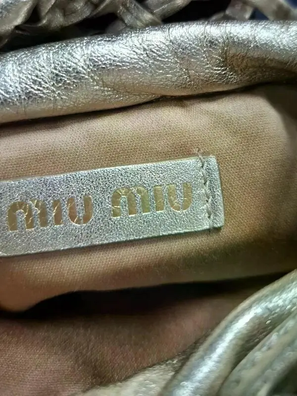 Miu Miu Weave Effect Leather Tote Bag