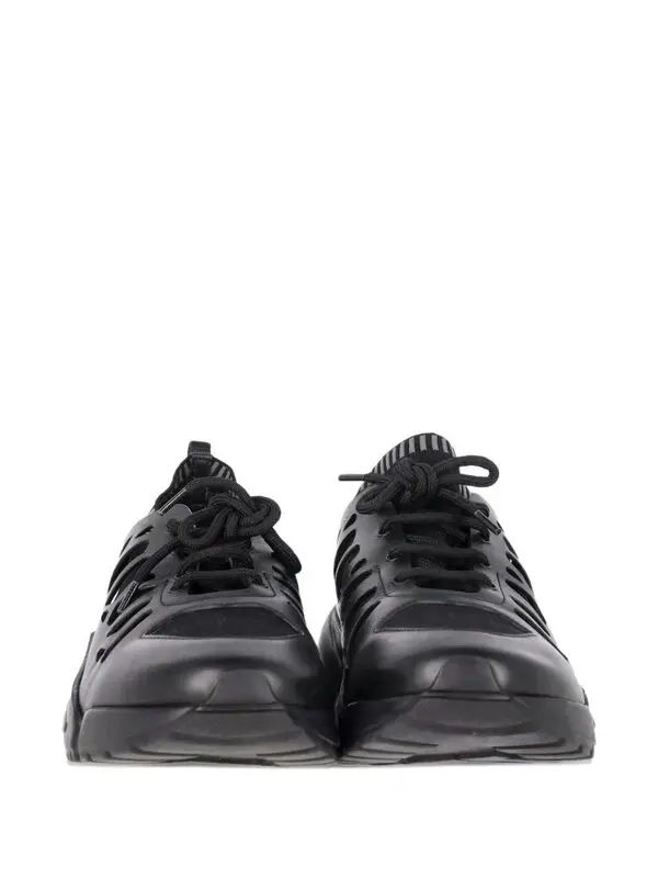 FERRAGAMO Raintop Cut-out Detail Leather Sneakers