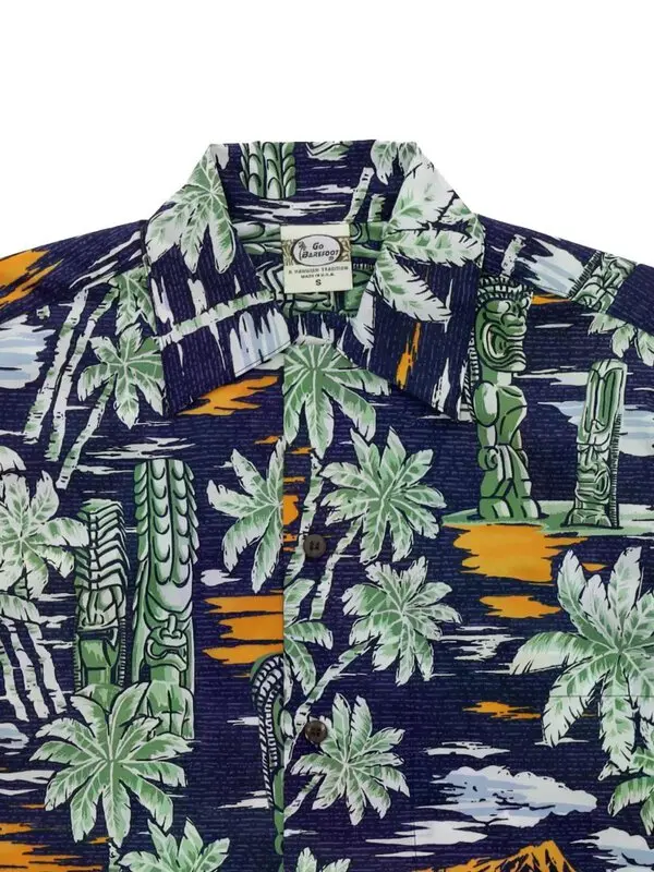 FORTELA Tikisunset Coconut-button Tropical-print Shirt