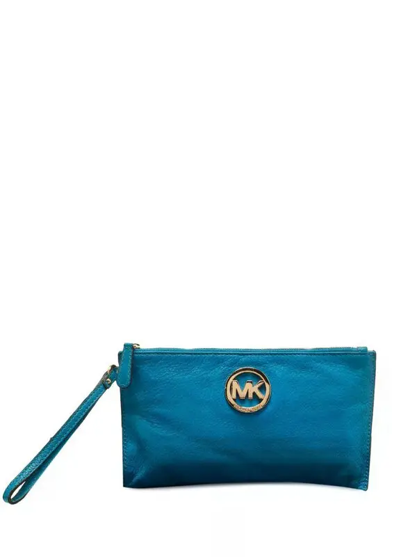 Michael Kors Logo Leather Wristlet