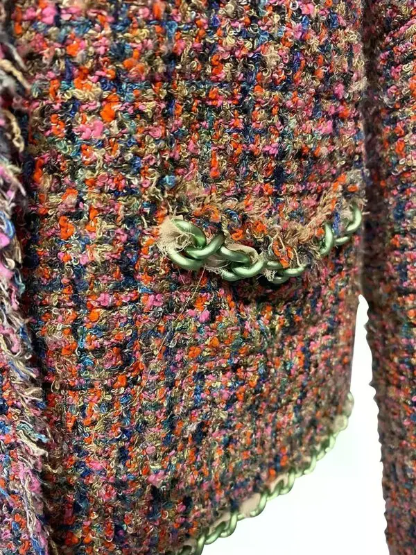 Dolce & Gabbana Tweed Jacket With Chain Embellishments