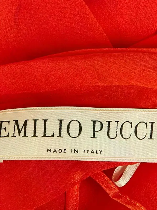 Emilio Pucci Silk Neck-tie Long Sleeve Top