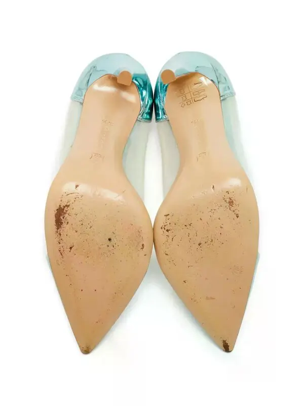 GIANVITO ROSSI Plexi Pointed-toe Pumps - Green