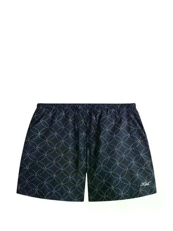 Kith Geometric Stitch Active Swim Shorts - Blue