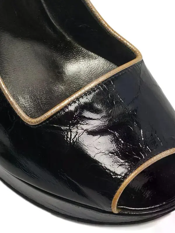 Versace Peep-toe Platform Leather Pumps