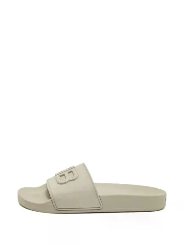 Balenciaga Bb Logo Slides - Neutrals