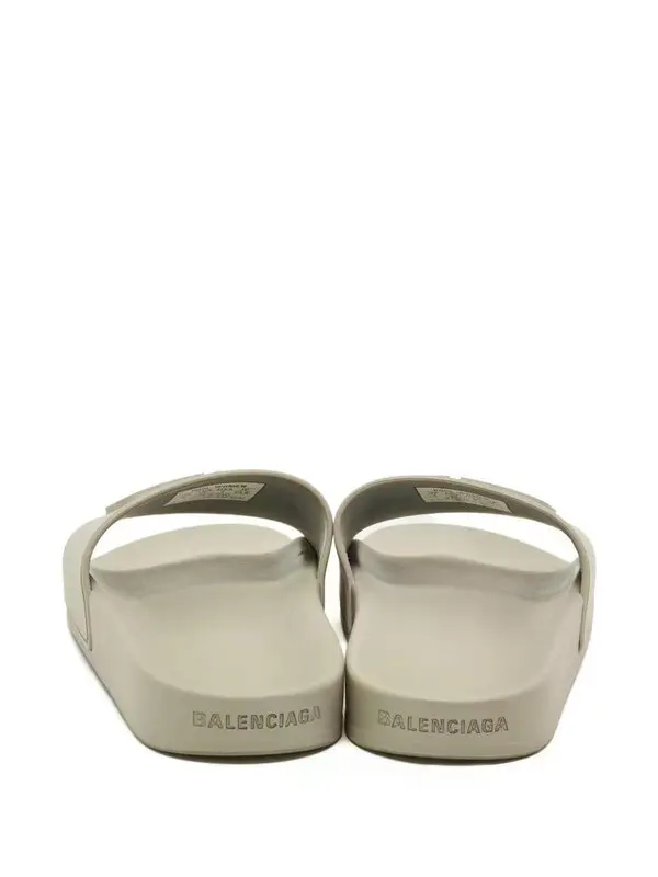 Balenciaga Bb Logo Slides - Neutrals
