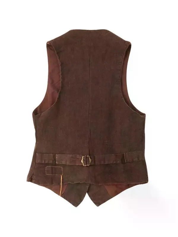 FORTELA Debby Button Single-breasted Vest - Brown