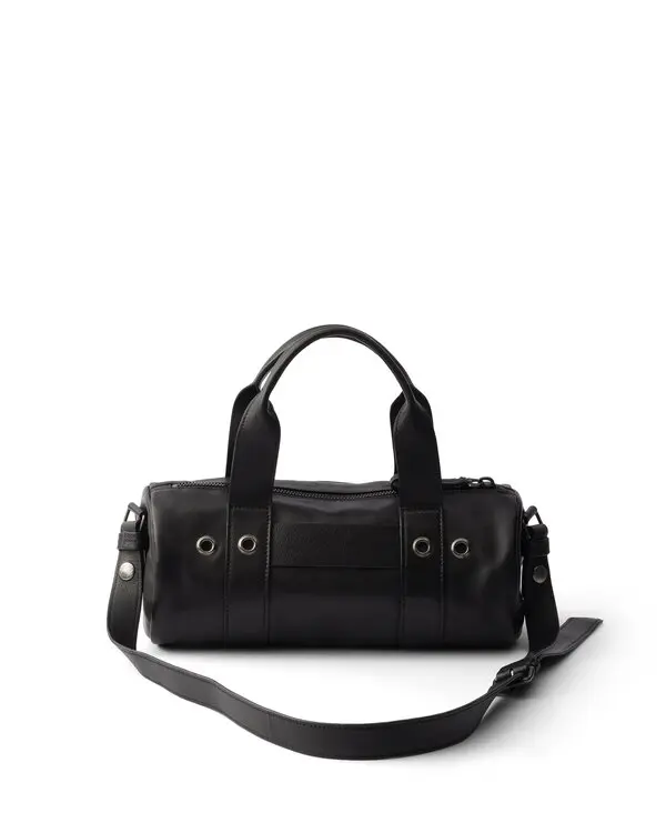 Prada Route Large Leather Top-handle Bag - Black