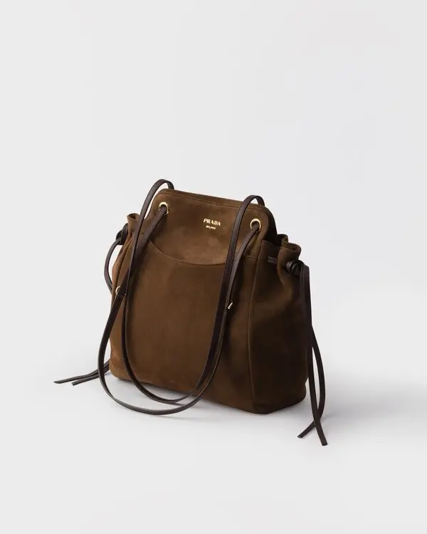 Prada Medium Suede Tote Bag - Cocoa Brown