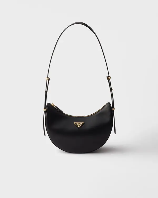 Prada Arqué Small Leather Shoulder Bag - Black