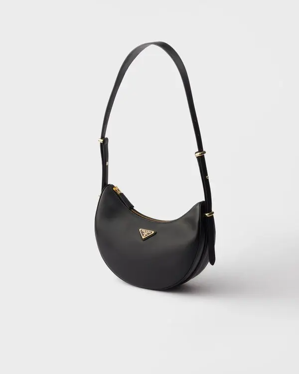Prada Arqué Small Leather Shoulder Bag - Black