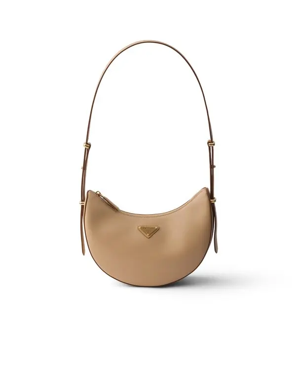 Prada Arqué Small Leather Shoulder Bag - Neutral