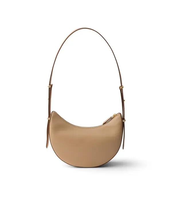 Prada Arqué Small Leather Shoulder Bag - Neutral