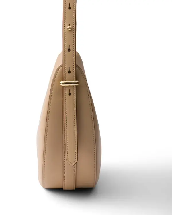 Prada Arqué Small Leather Shoulder Bag - Neutral