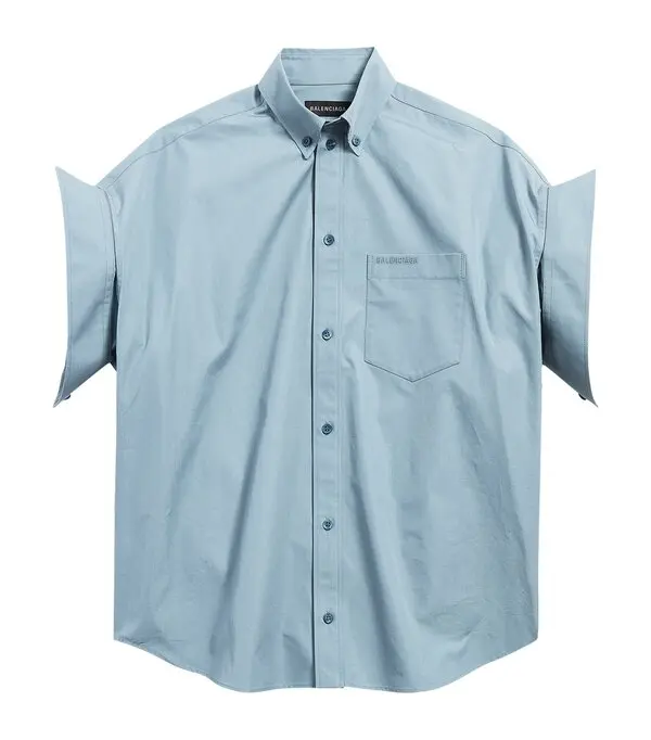 Balenciaga Cotton Tucked Sleeve Shirt