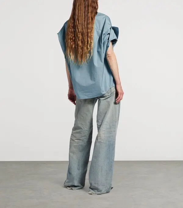 Balenciaga Cotton Tucked Sleeve Shirt