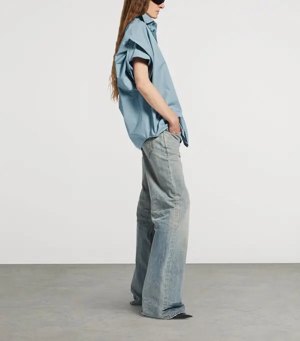 Balenciaga Cotton Tucked Sleeve Shirt