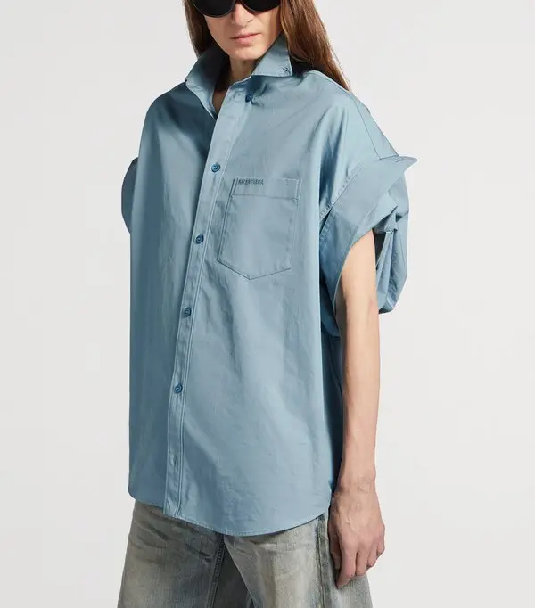 Balenciaga Cotton Tucked Sleeve Shirt
