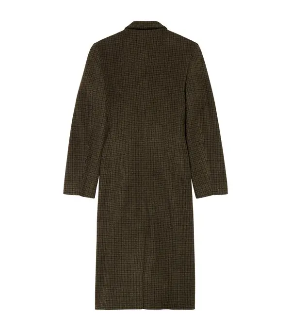 Balenciaga Melton Wool Check Overcoat