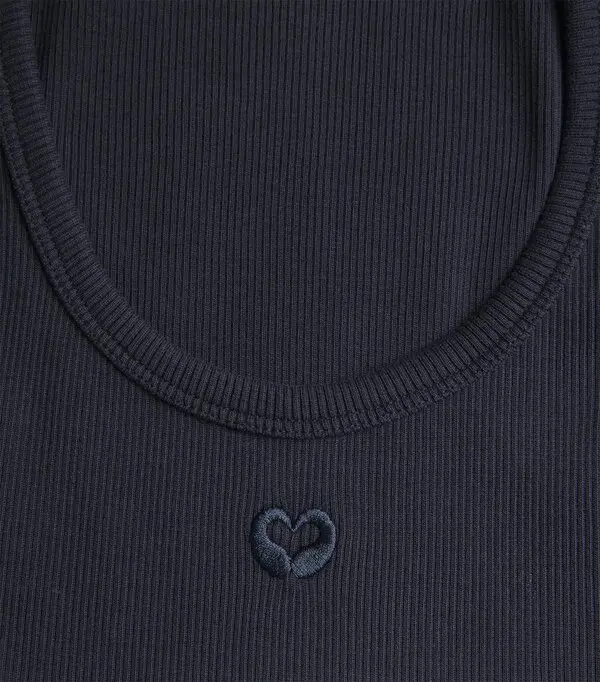 Maje Stretch-cotton Logo Tank Top - Blue