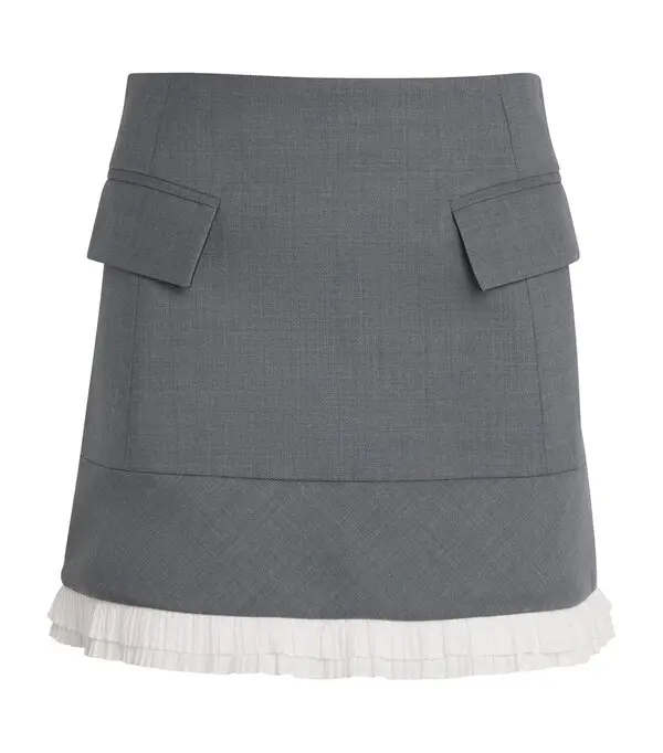 Maje Wool-blend Panelled Mini Skirt - Black